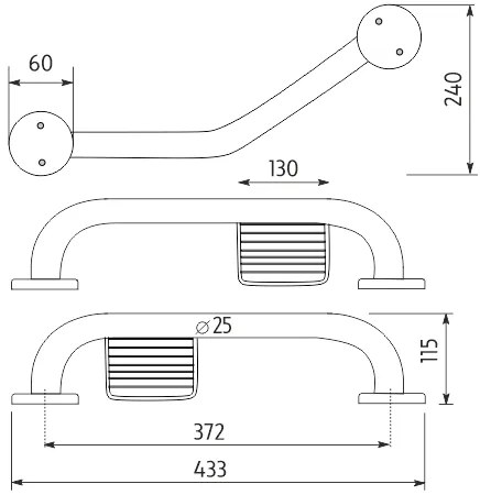 Nimco Madlo lomené s mýdelníkem 433x25 mm - BM 7035LZ-18