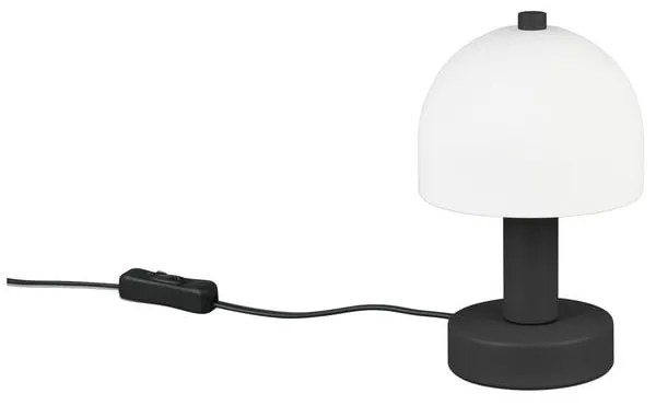 Černo-bílá stolní lampa se skleněným stínidlem (výška 19 cm) Glenn – Reality