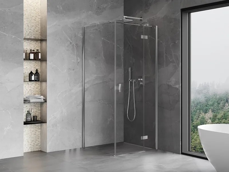 Mexen, Mexen Mist HT sklopný sprchový kout pravý 95 x 95 cm, průhledný, chrom - 8A5T-095-095-01-00-P