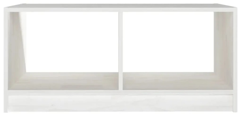 Konferenční stolek bílý 75 x 50 x 33,5 cm masivní borové dřevo - Default Title