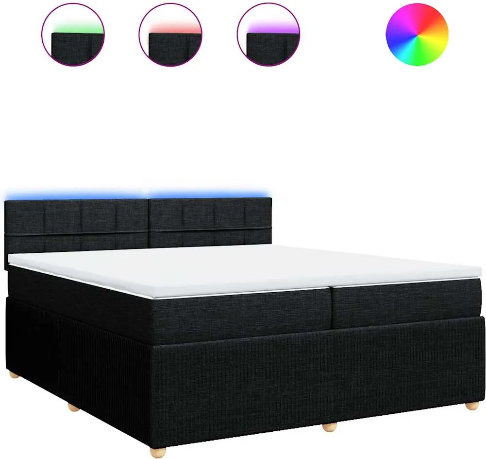 Box spring postel s matrací černá 200x200 cm textil 3289865