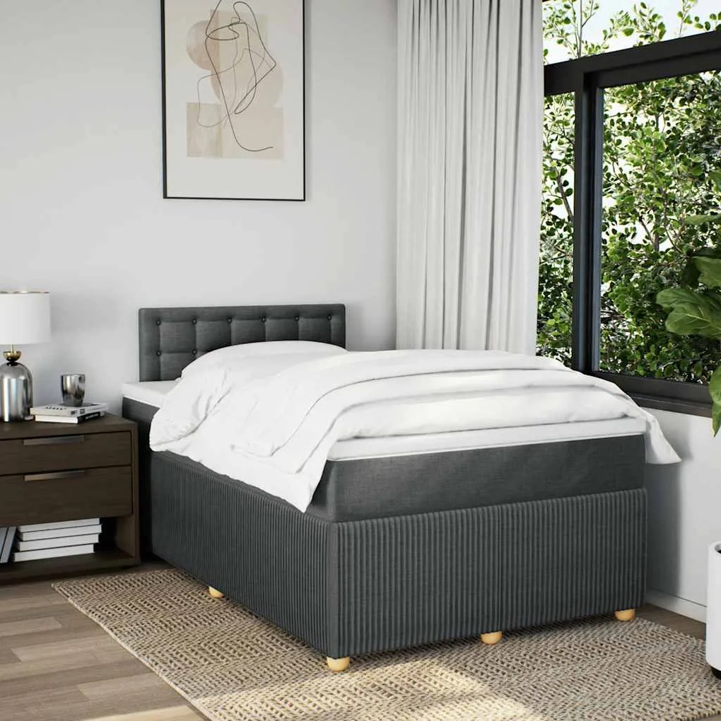 Box spring postel s matrací tmavě šedá 120x190 cm textil 3287410