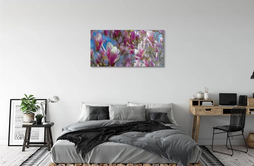 akrylový obraz magnolie strom 100x50 cm