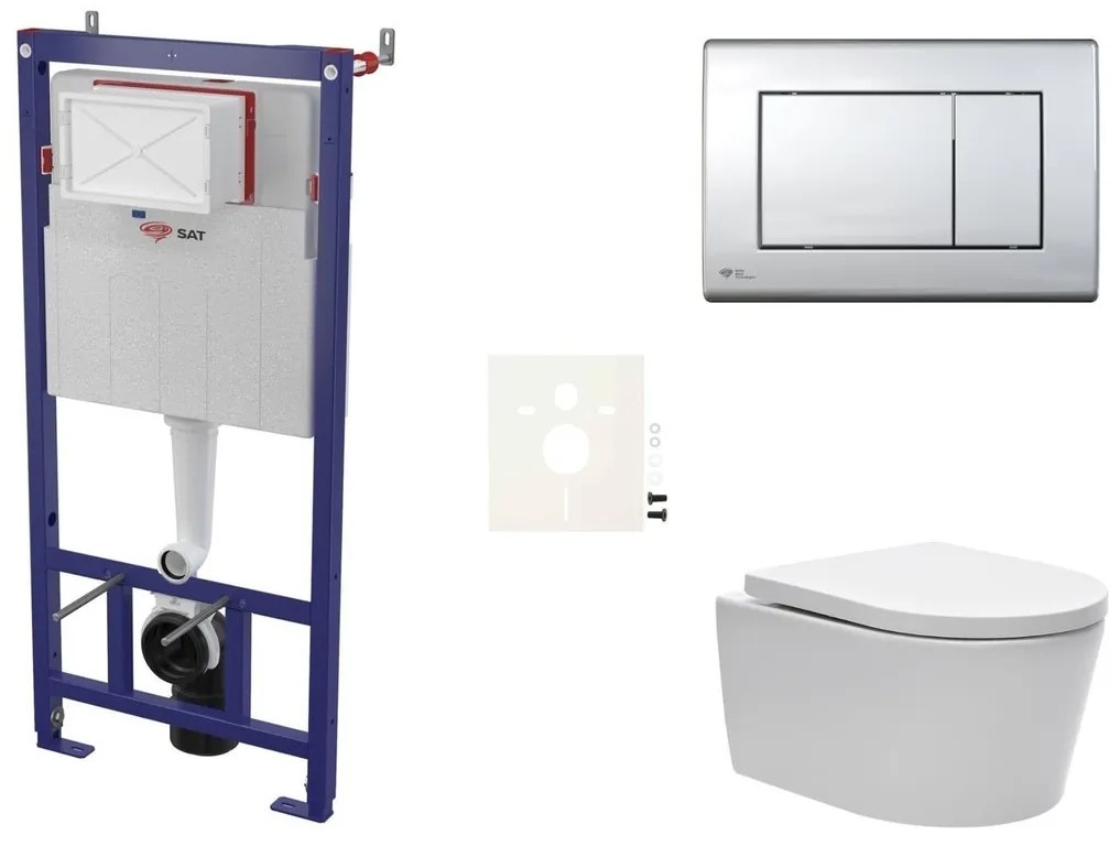 Cenově zvýhodněný závěsný WC set SAT do lehkých stěn / předstěnová montáž+ WC SAT Brevis SIKOSSBR21K