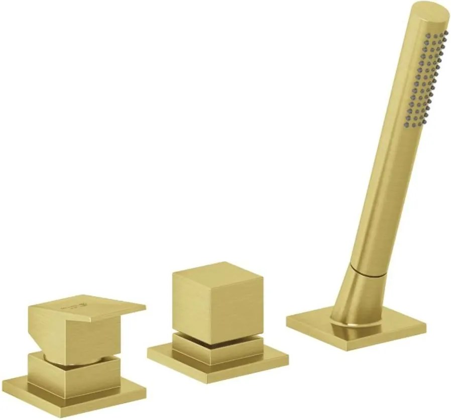 Kludi Decus - Baterie na okraj vany, 3-otvorová instalace, kartáčované zlato 54447N075