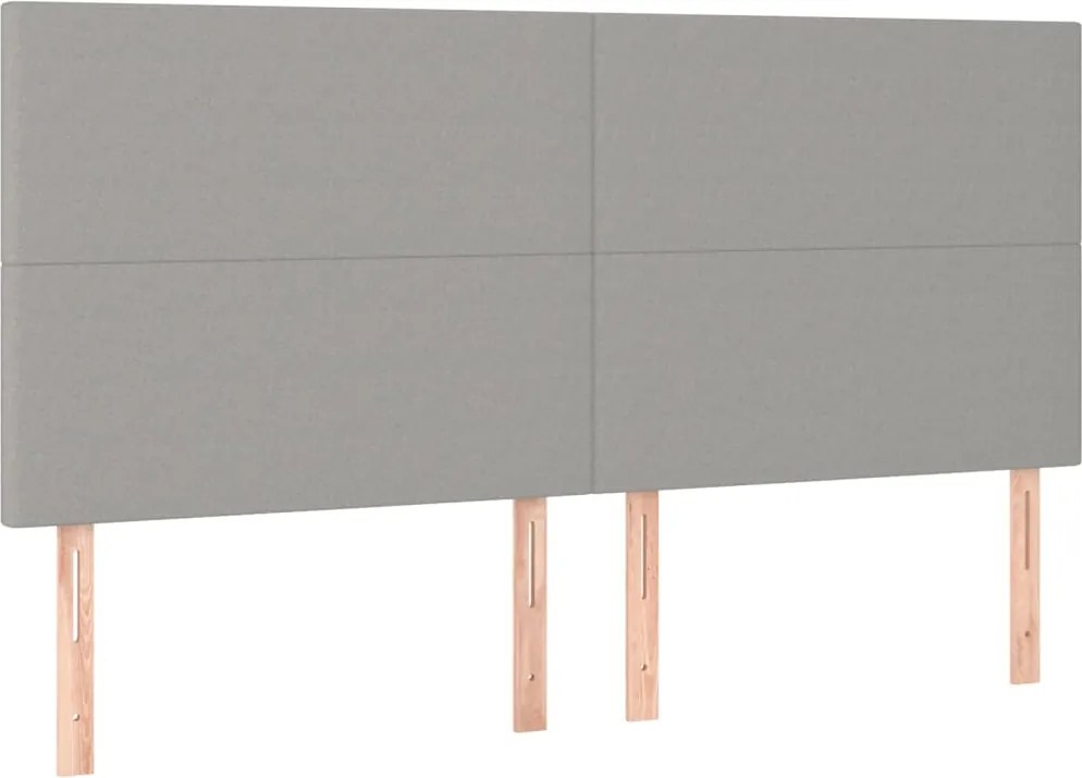 Box spring postel s matrací světle šedá 200 x 200 cm textil 3136461