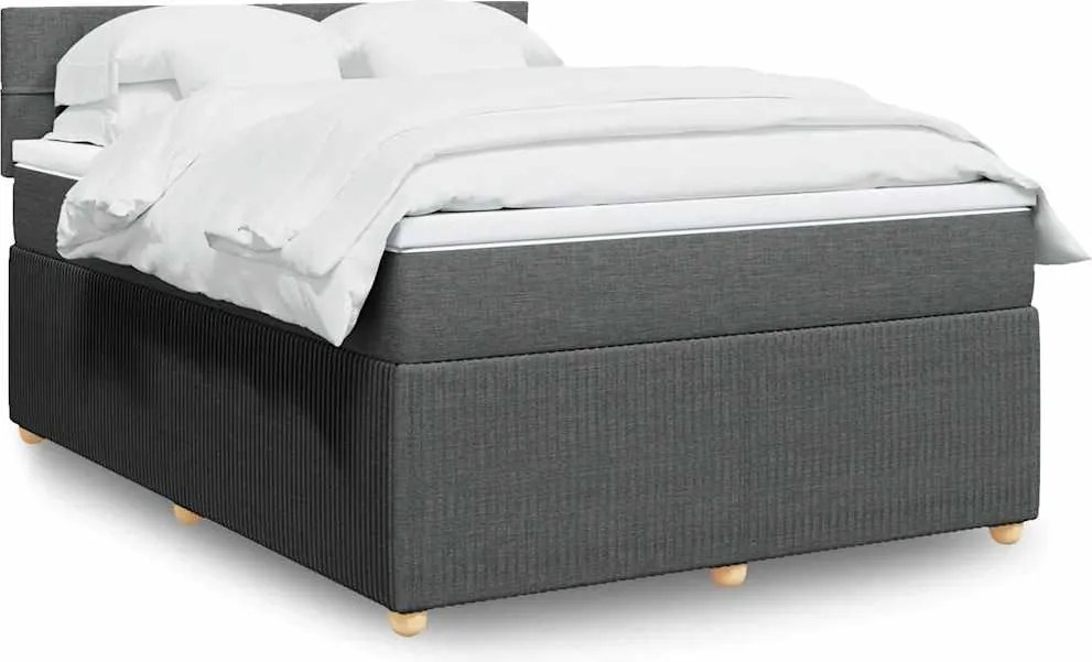 Box spring postel s matrací tmavě šedá 160x200 cm textil 3287508