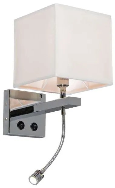 Nástěnná lampa Brescia chrom s odstínem krémová