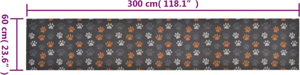 Kuchyňský koberec omyvatelný Tlapky 60 x 300 cm samet 136575