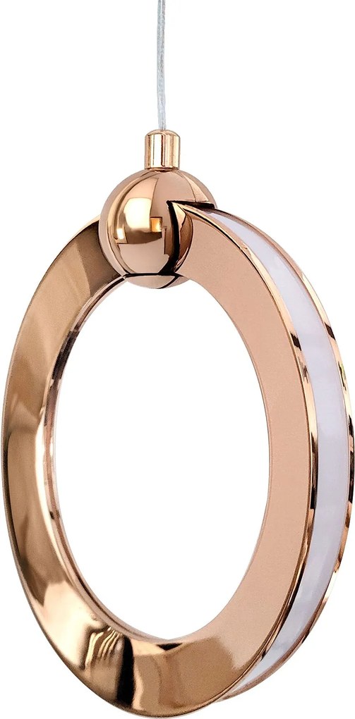 Toolight Toolight, LED závěsné svítidlo 17x19cm, 10W, 3000K, LHJ101-1CP, růžové zlato, OSW-60046