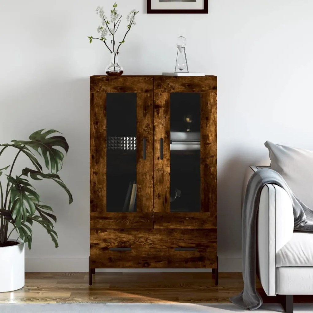 vidaXL Skříň highboard 69,5 x 31 x 115 cm kompozitní dřevo [828308] Barva: kouřový dub