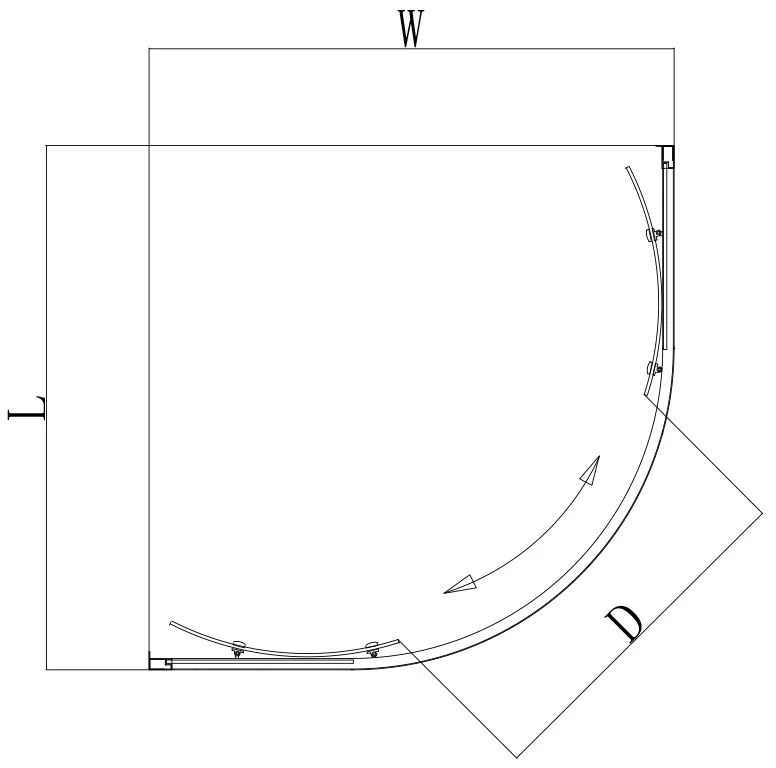 BPS-koupelny Čtvrtkruhový sprchový kout HYD-RK01B 90x90 cm černá/transparent + vanička HYD-RSV-SXL01B bílá