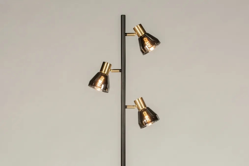 Stojací designová lampa Rivve Black and Gold