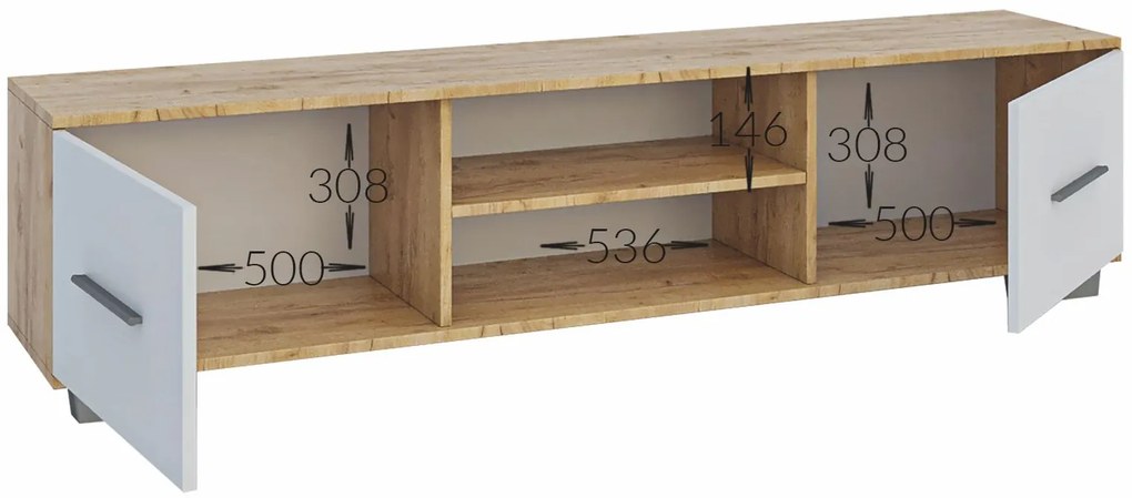Casarredo Obývací stěna ZETA jasan zlatý/bílá