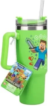 Paladone Cup Creeper Minecraft / cestovní hrnek s brčkem / 900 ml