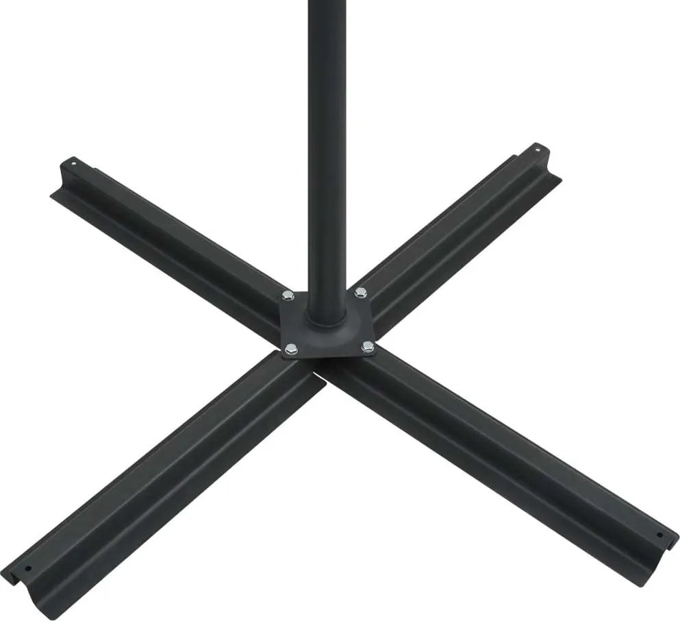 vidaXL Boční zahradní slunečník s LED ocelová tyč 250 x 250 cm [46992] Barva: Zelená