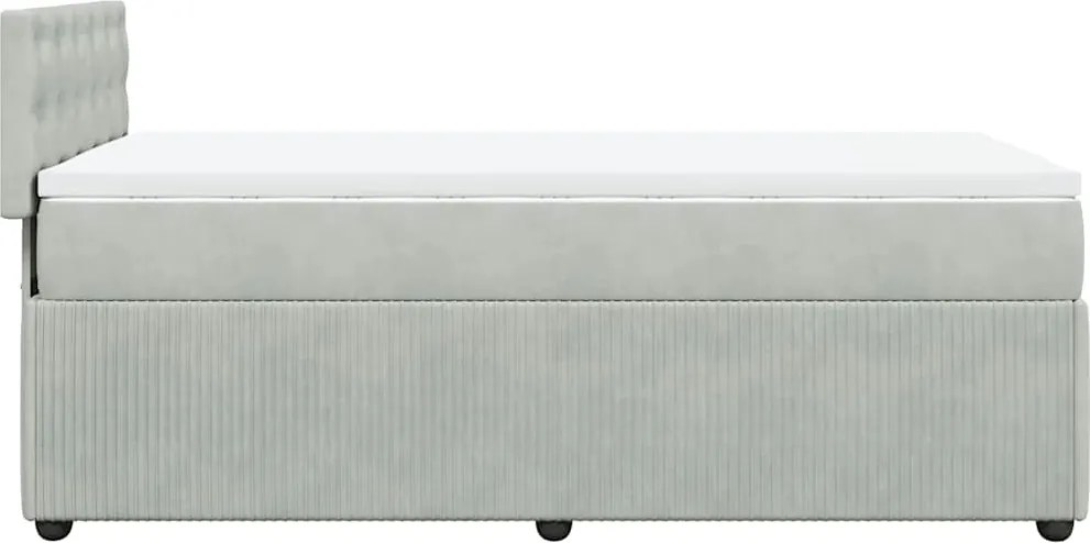 Box spring postel s matrací světle šedá 90x200 cm samet 3289938