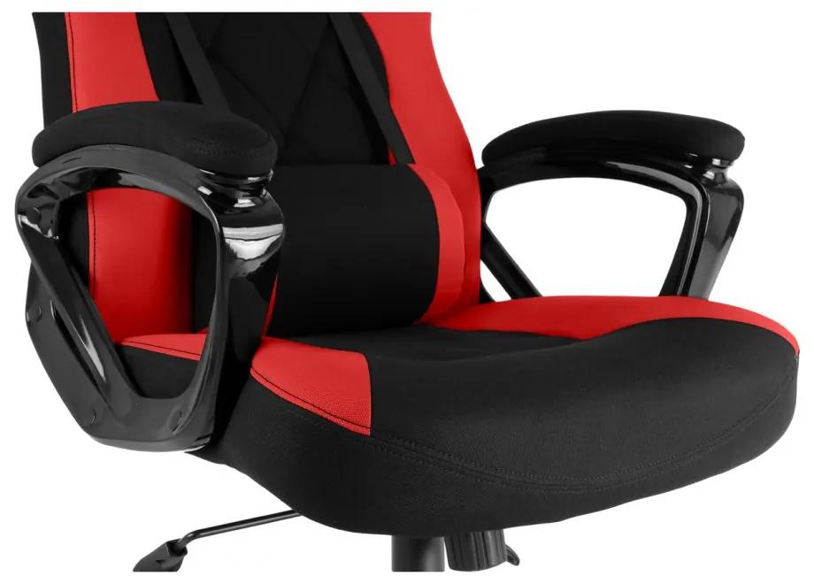 Herní židle A-RACER Q12 –⁠ látka, černá/červená