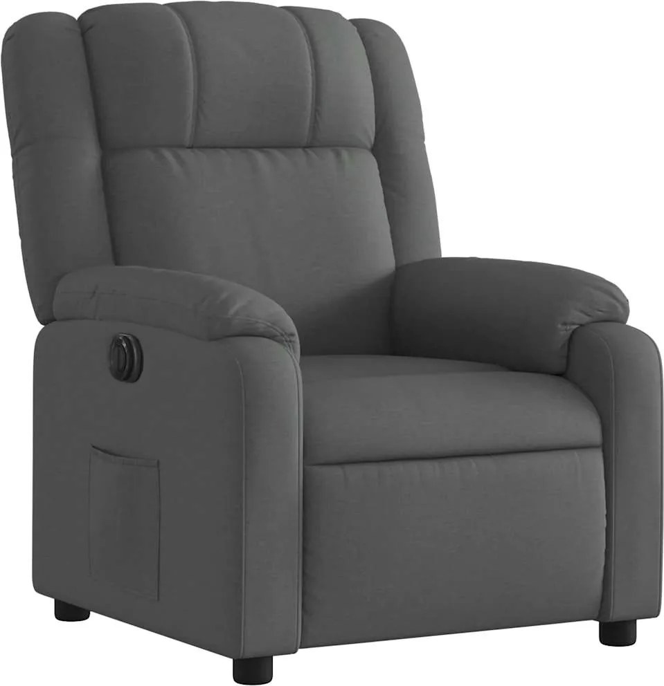 Elektrické polohovací křeslo tmavě šedé textil 3205179