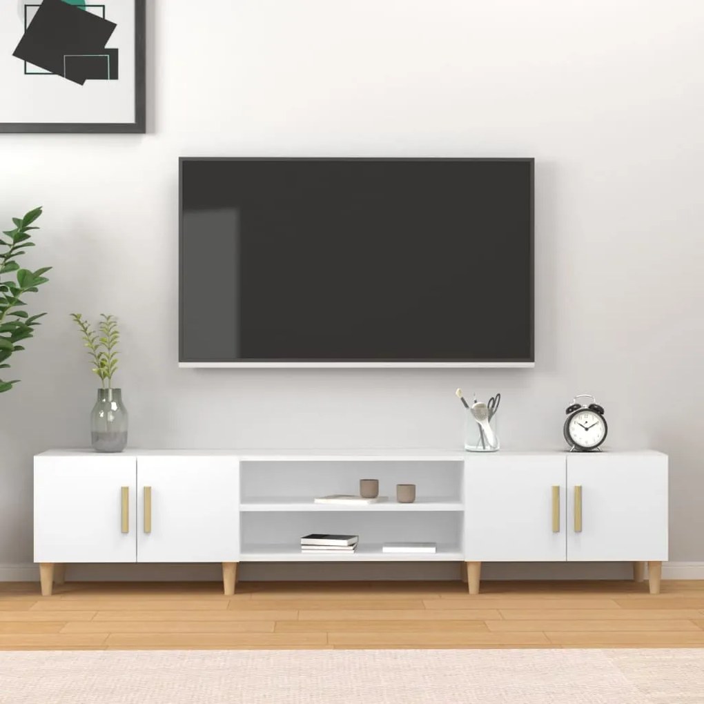 TV stolek bílý 180 x 31,5 x 40 cm, z umělého dřeva