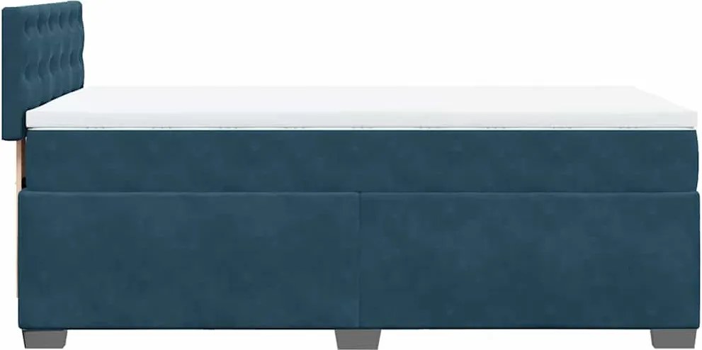 Box spring postel s matrací modrá 100 x 200 cm samet 3288550