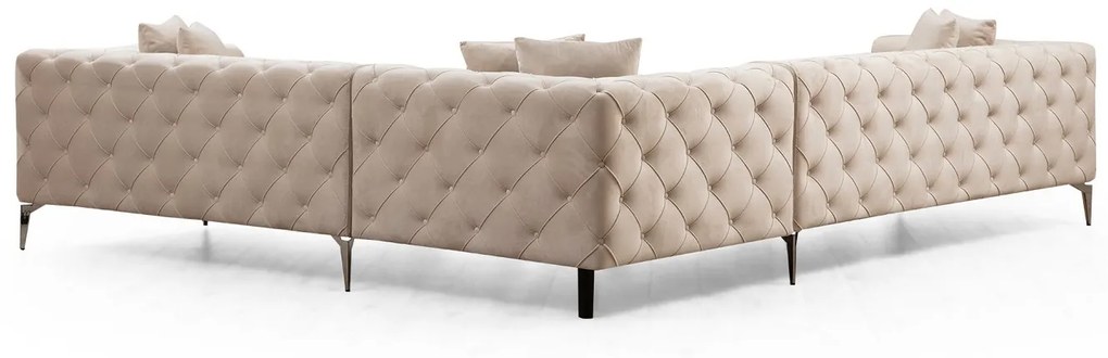 Designová rohová sedačka Rococo ecru - levá