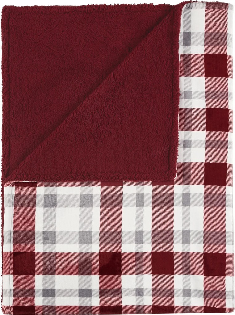Livarno® Hebká deka, 150 x 200 cm (kostka/červená)