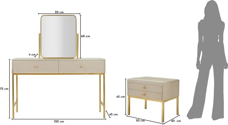 Toaletní stolek z borovicového dřeva 45x120 cm Luxury – Mauro Ferretti