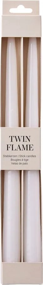 TWIN FLAME Sada svíček 2 ks 31 cm - bílá