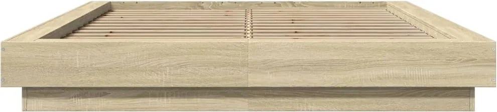 Rám postele s LED osvětlením dub sonoma 140 x 190 cm kompozit 3281128
