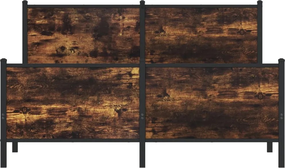Kovový rám postele bez matrace kouřový dub 140 x 200 cm 3301352
