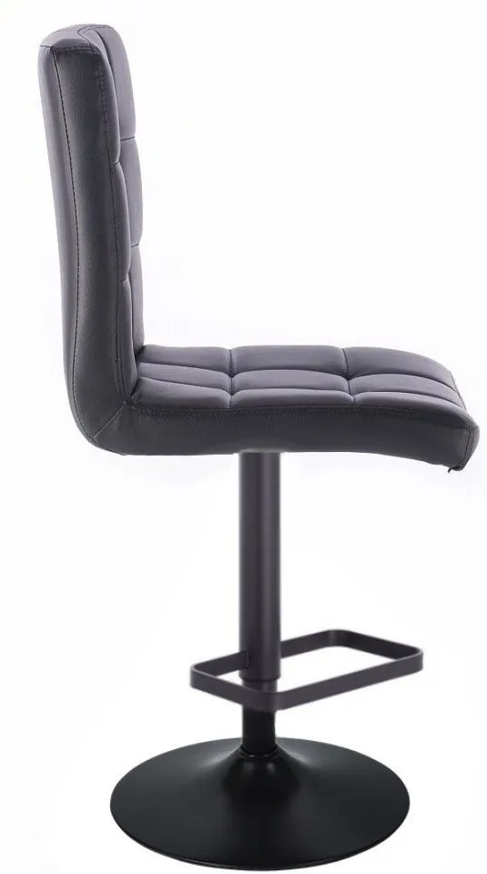LuxuryForm DESIGN Barová židle TOLEDO na černé kulaté podstavě - černá