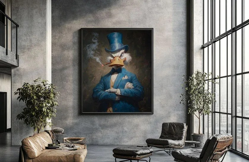 Boss elegance - obraz - Stylová kachna v luxusním portrétu 65 - A2 – 420 × 594 mm - 449 Kč