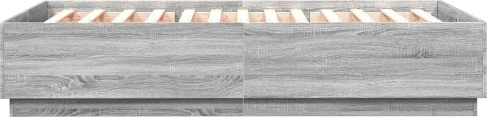 Rám postele s LED osvětlením šedý sonoma 150 x 200 cm kompozit 3209609