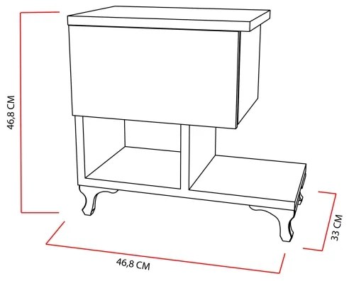Noční stolek CAST 46,8x46,8 cm bílá
