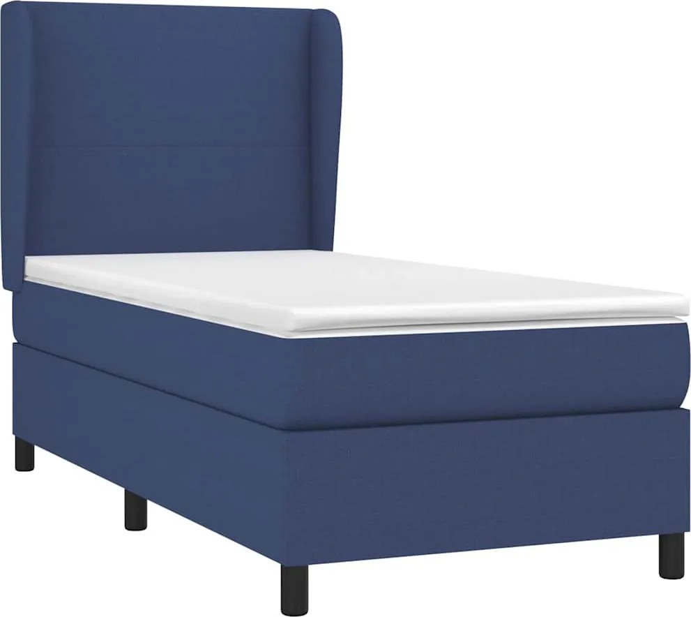Box spring postel s matrací modrá 80x200 cm textil 3127763