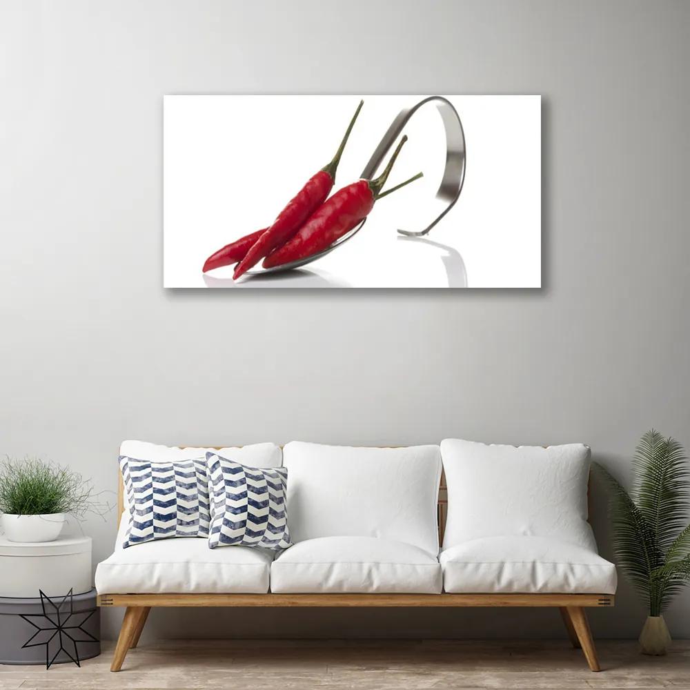 Obraz na plátně Chilli Lžíce Kuchyně 100x50 cm