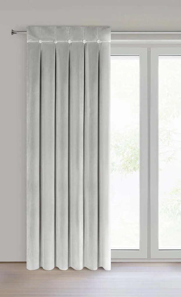ZATEMŇOVACÍ ZÁVĚS NA POUTKÁCH ALITA 85X250 CM STŘÍBRNÁ