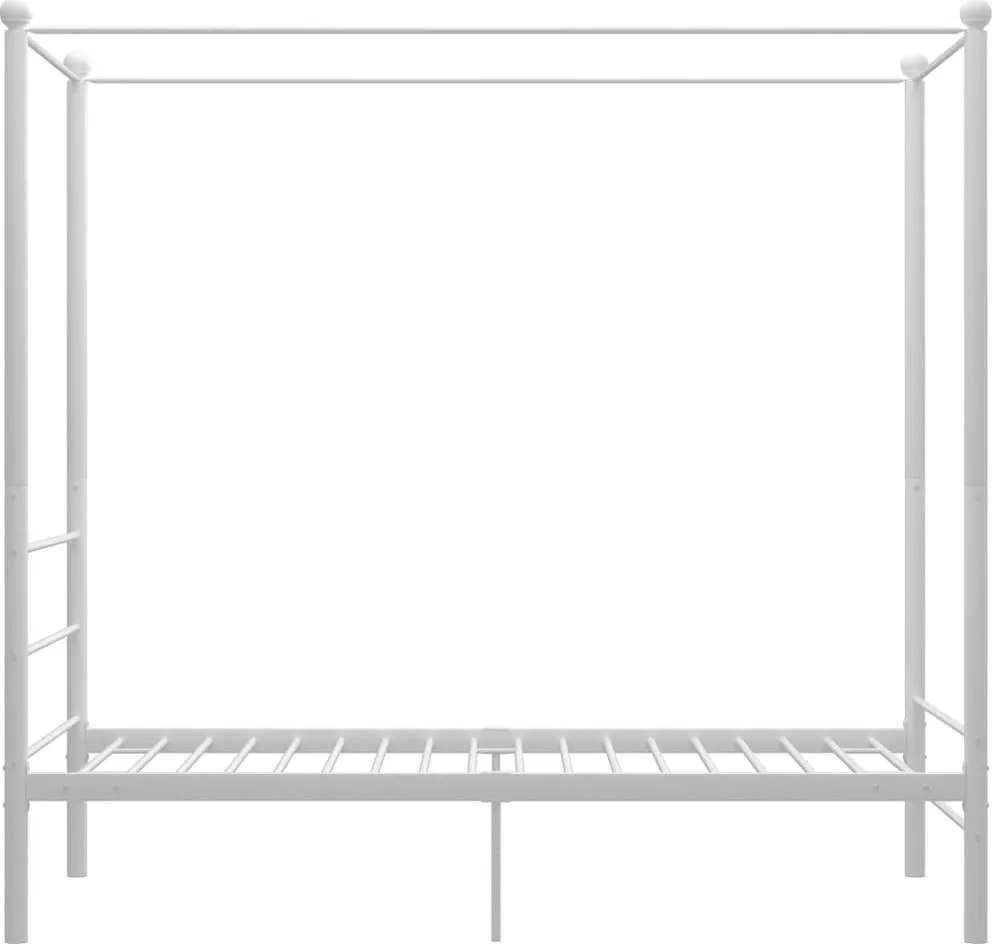 vidaXL Rám postele s nebesy kovový 90 x 200 cm [325052] Barva: Šedá