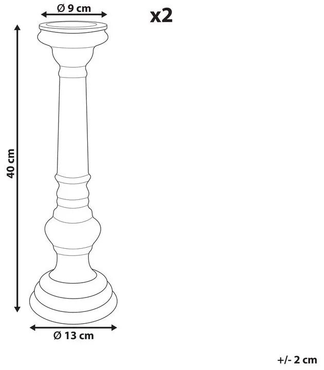 Sada 2 skleněných svícnů 40 cm zlaté IMARTI Beliani