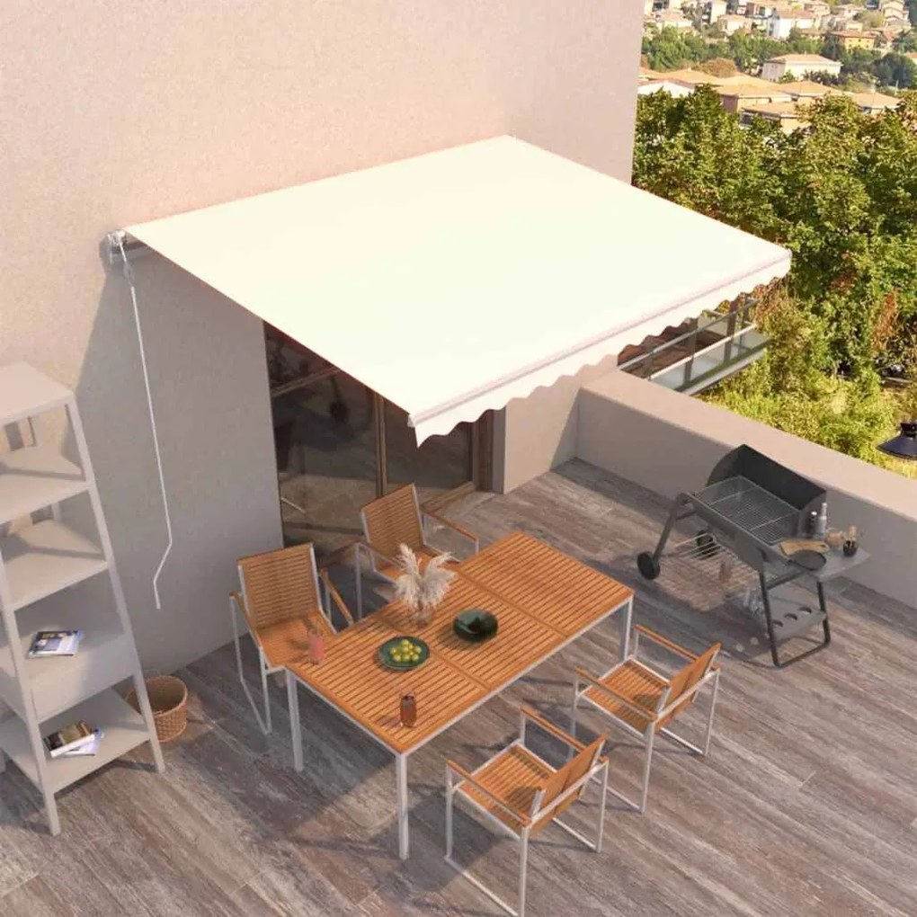Automatická zatahovací markýza 450 x 300 cm krémová 3068927