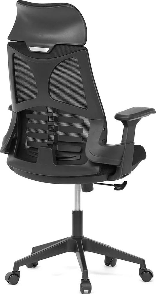 Autronic Židle kancelářská, černá MESH, plastový kříž KA-S247 BK