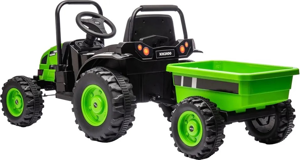 Elektrický traktor s vlečkou Milly Mally Farmer zelený