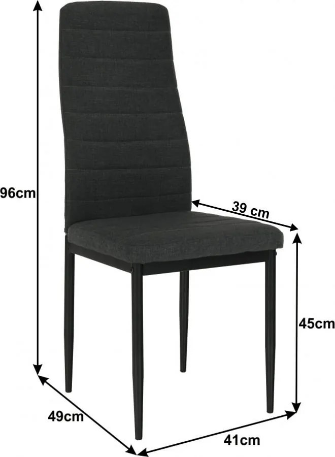 Tempo Kondela Jídelní židle COLETA NOVA tmavě šedá látka/černý kov