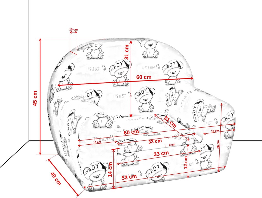 Dětské křesílko Auto světle modré