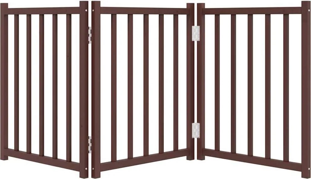 vidaXL Zábrana pro psy skládací 3 panely 150 cm masivní jedle [352276] Barva: Přírodní