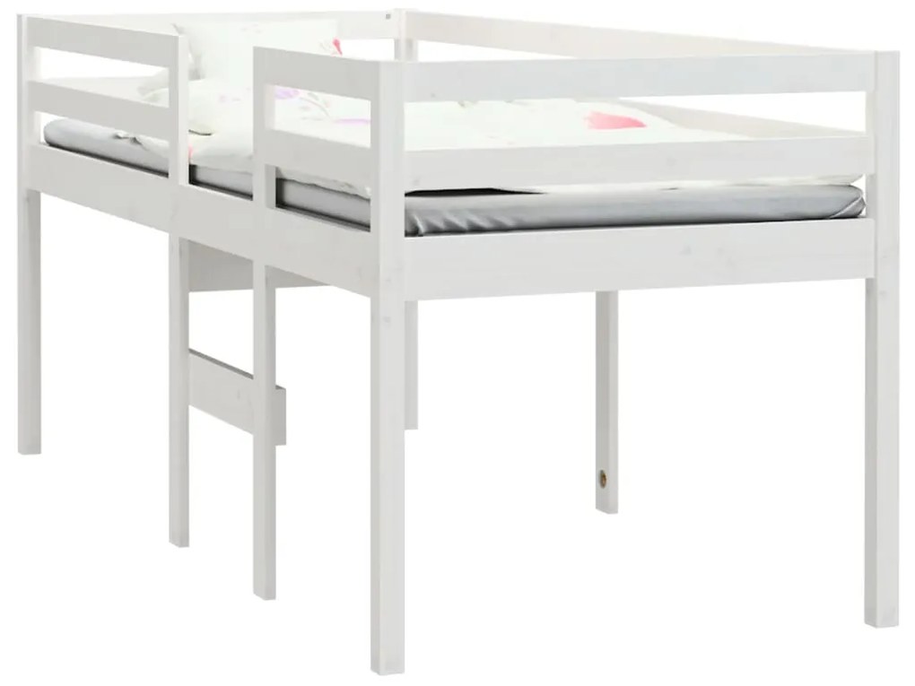 Patrová postel bílá 75 x 190 cm masivní borové dřevo - Default Title