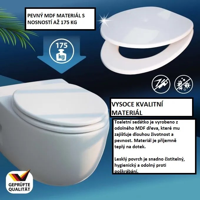 WC sedátko s automatickým spouštěním bílé 108583