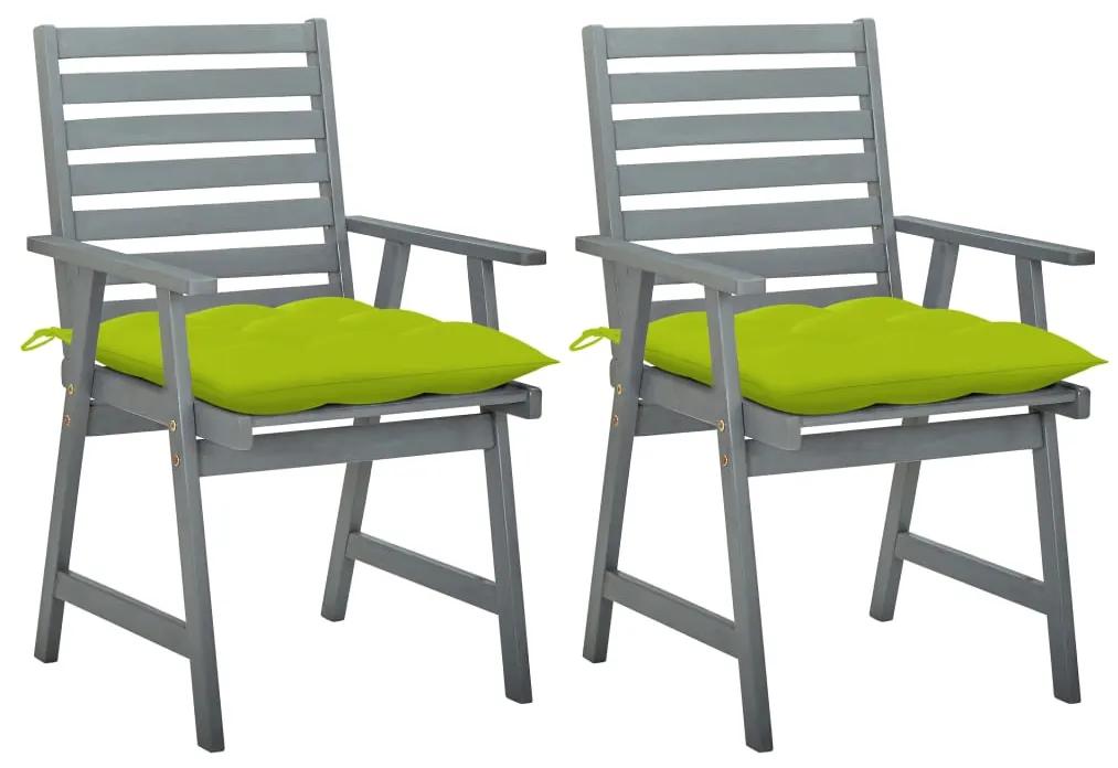 vidaXL Zahradní jídelní židle s poduškami 2 ks masivní akáciové dřevo