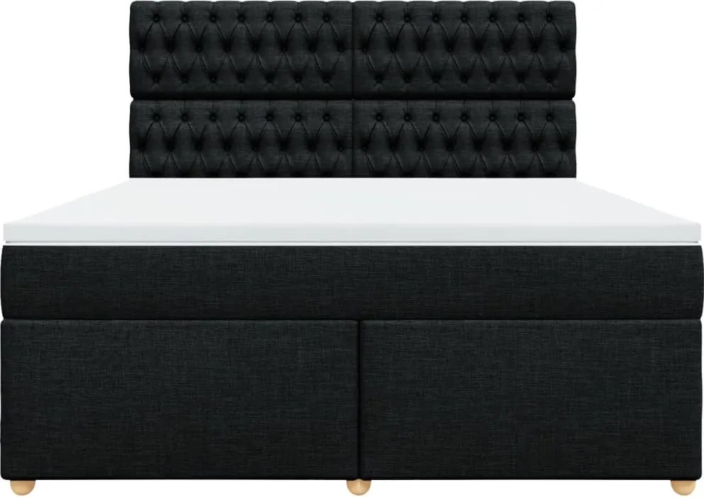 Box spring postel s matrací černá 180x200 cm textil 3291368